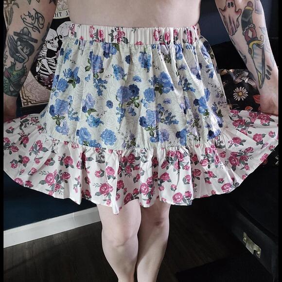 SHEIN | Skirts | Colorful Tiered Floral Mini Skirt | Poshmark